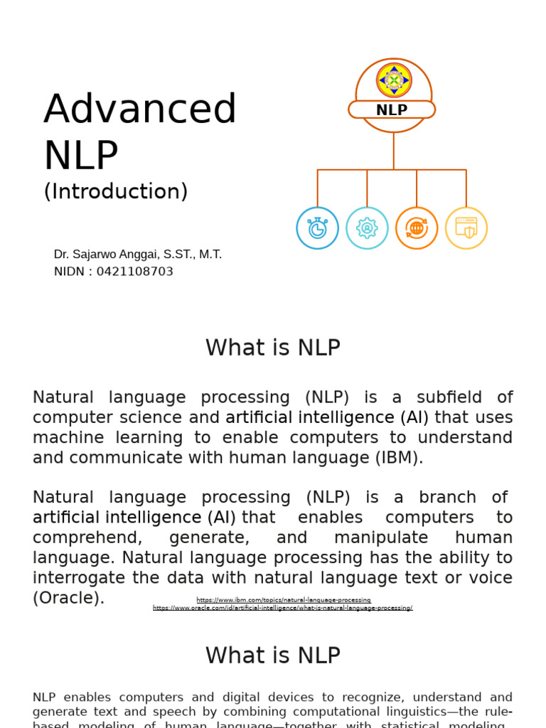 Pertemuan 1 - Introduction To NLP | PDF | Parsing | Deep Learning