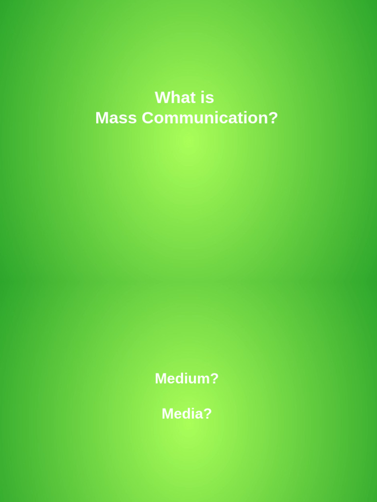 Defining Mass Communication | PDF