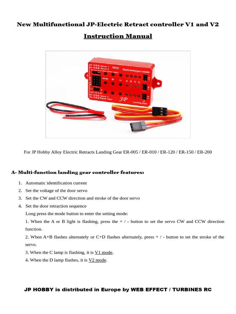 JP Hobby Retracts Controller V1-V2 - EN | PDF | Servomechanism ...