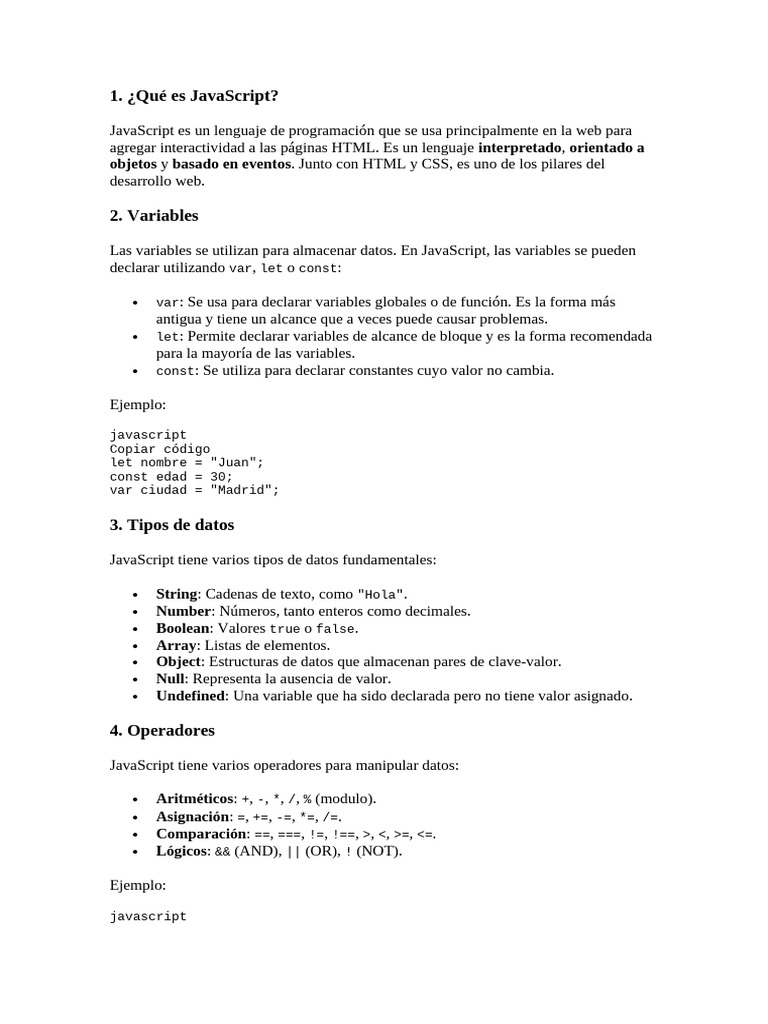 PRIMEROS CONCEPTOS CON JAVASCRIPT | PDF | Script Java | Lenguaje de programación