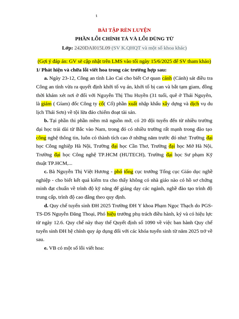 2420DAI015L09-Bai Tap Ren Luyen Chinh Ta Va Dung Tu Trong VB | PDF