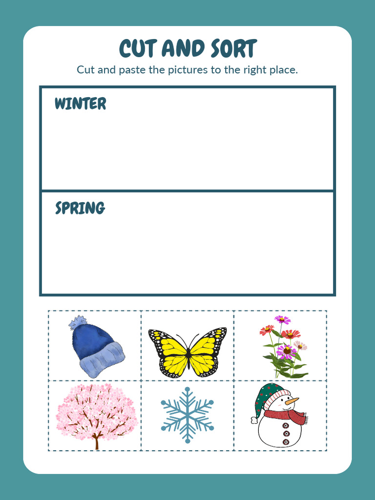 Cut and Sort Printable Worksheet | PDF