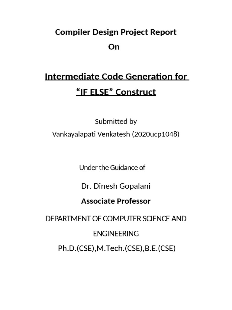 Compiler Design Project Report | PDF | Parsing | Formalism (Deductive)