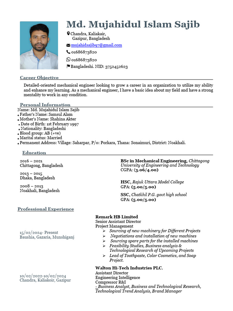 Sajib CUET 15 ME (24.03.2025) | PDF | Bangladesh