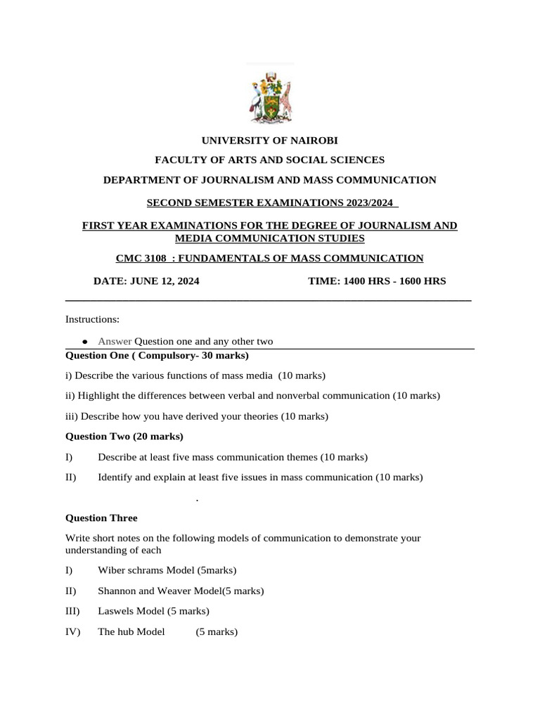 Charles Onyango - CMC 3108june2024exam Final | PDF