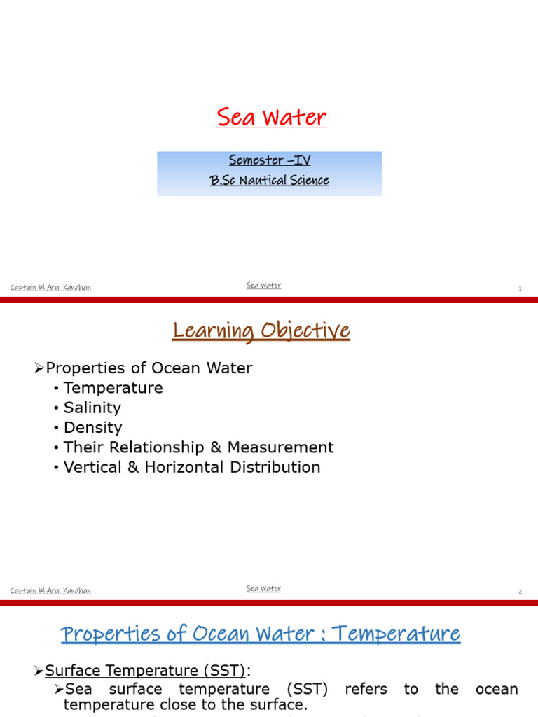 Understanding Sea Water Salinity | PDF | Salinity | Oceans
