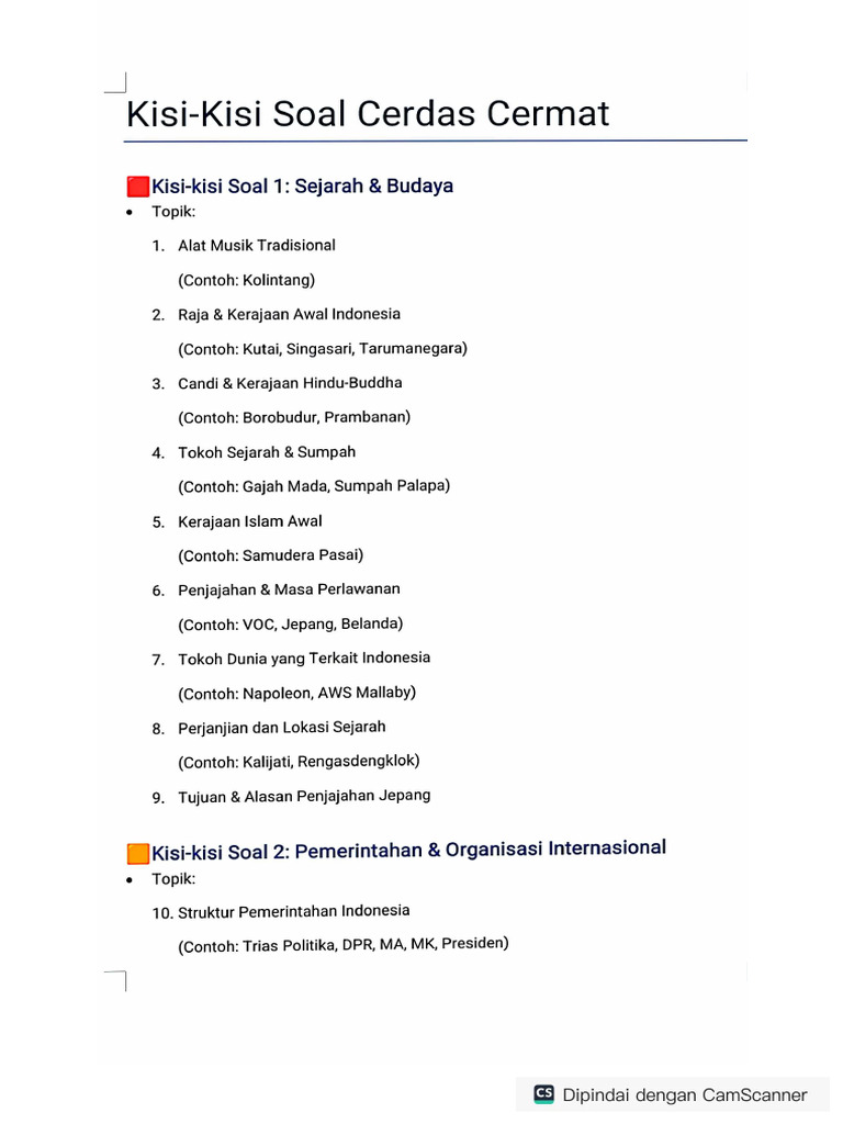 Kisi Kisi LCC 2025 | PDF