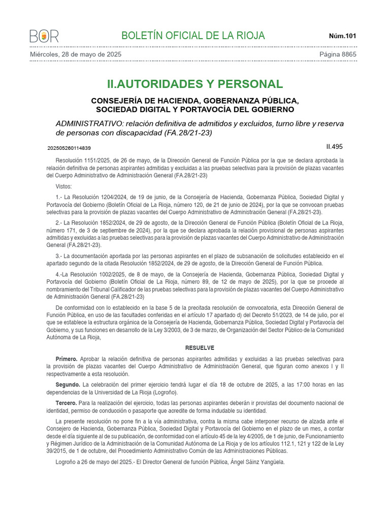 FA28!21!23 Bor Definitiva Admin | PDF
