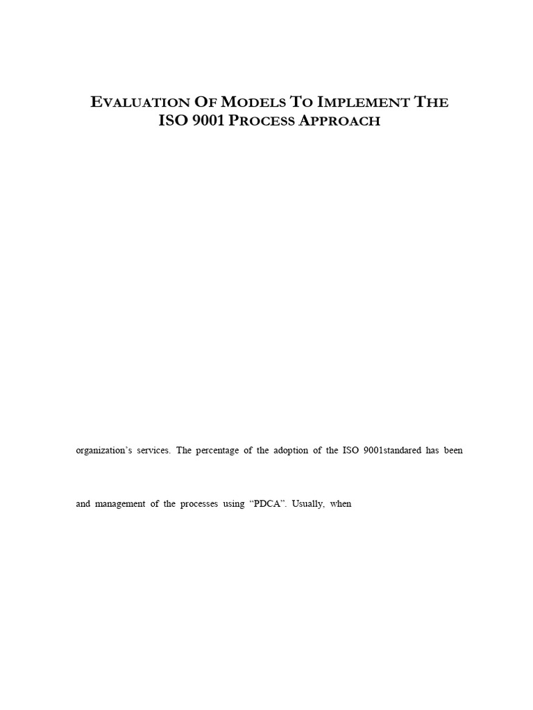 ISO 9001 Process Approach Evaluation | PDF | Unified Modeling Language ...