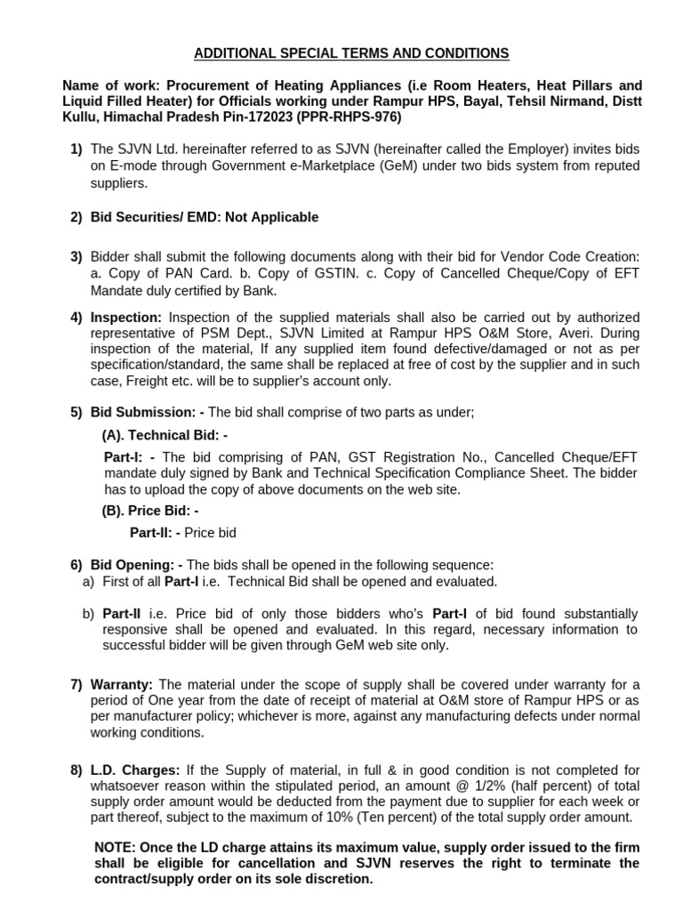 STC976R 3 V.kumargem | PDF | Specification (Technical Standard) | Procurement