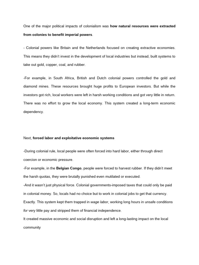 Economic Impact Dialog | PDF | Colonialism | Labour Economics