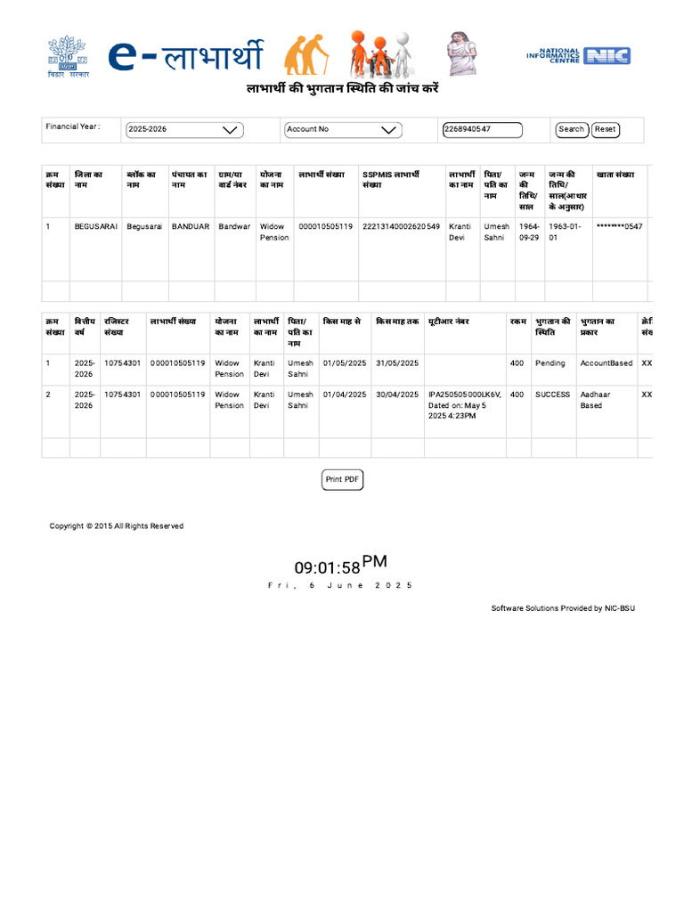 Elabharthi Payment Status | PDF