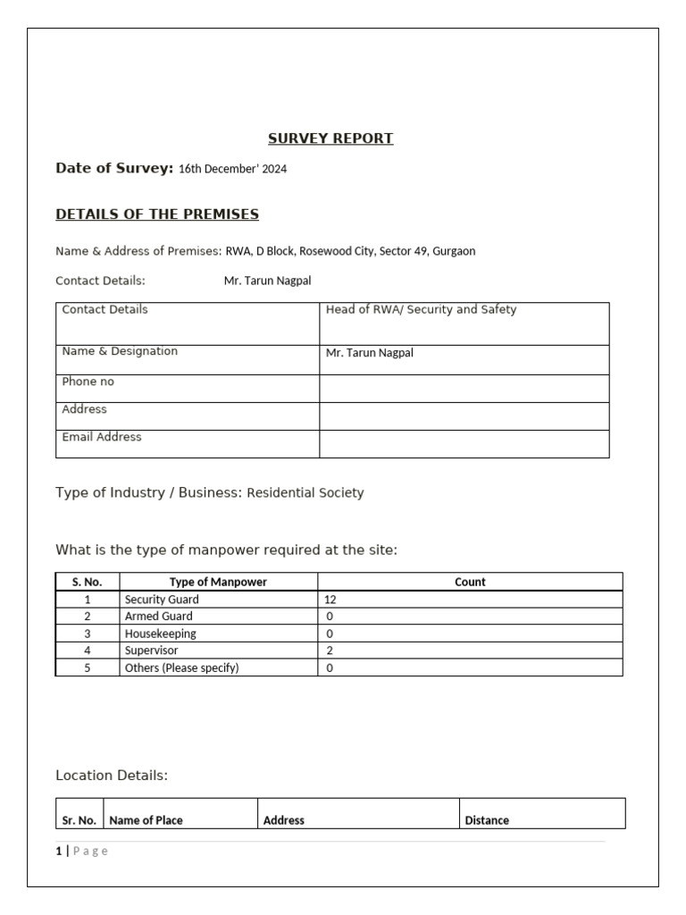 Security Survey Report for Rosewood City | PDF