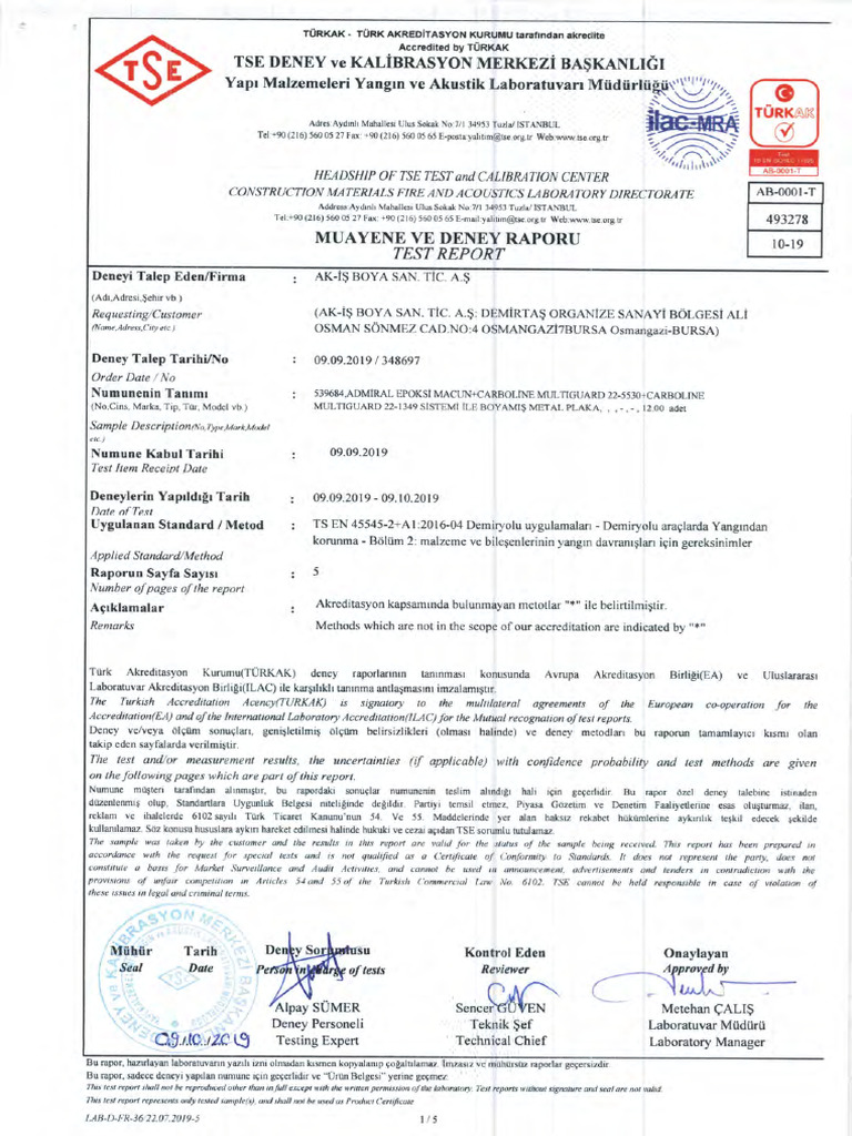 TSE Test Raporu | PDF