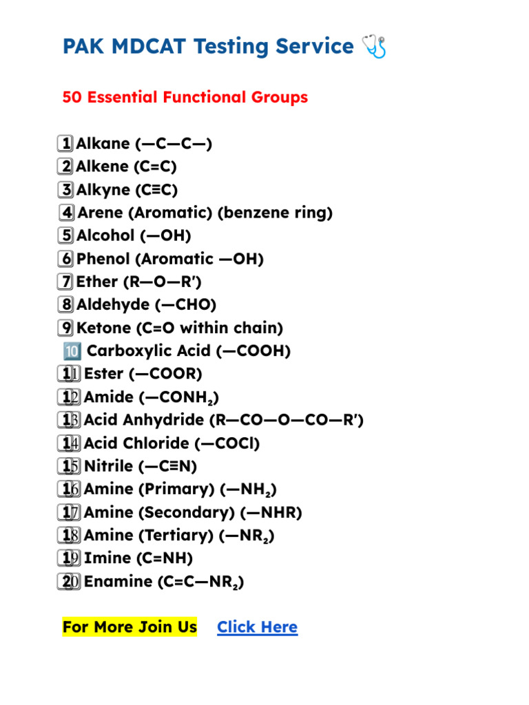 50 Essential Functional Groups | PDF
