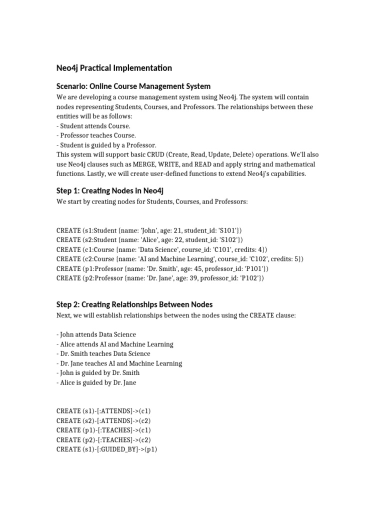 Neo4j Practical Implementation | PDF | Computer Programming | Computing