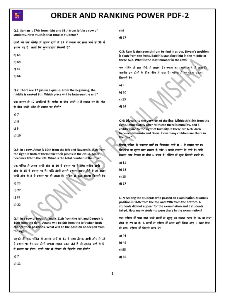Order and Ranking Power PDF-2 | PDF