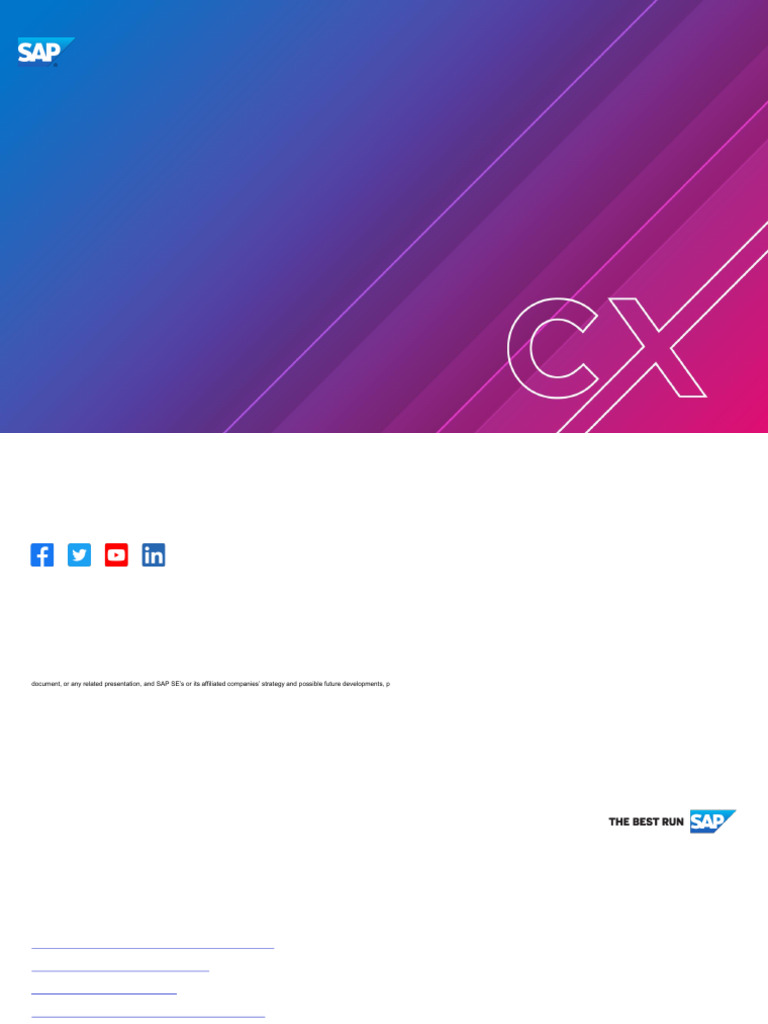 SAP CX Integration and Technology | PDF | Analytics | Enterprise ...