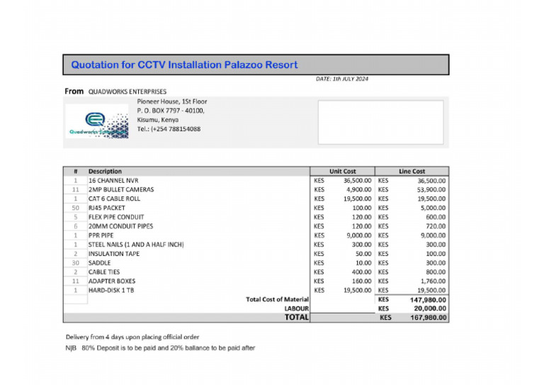 CCTV Quotation | PDF