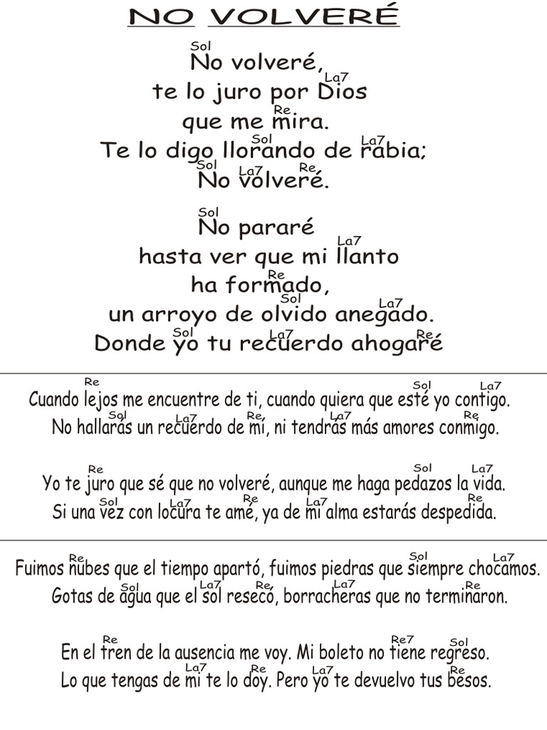 Análisis de "No Volveré" | PDF