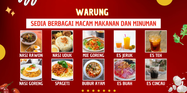Merah Dan Putih Modern Menu Warung Banner PDF | PDF