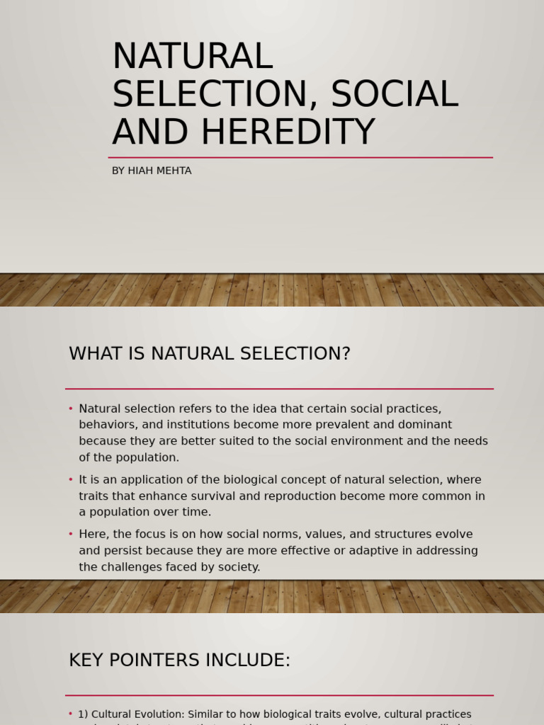 Natural Selection, Social and Heredity | PDF | Natural Selection | Heredity