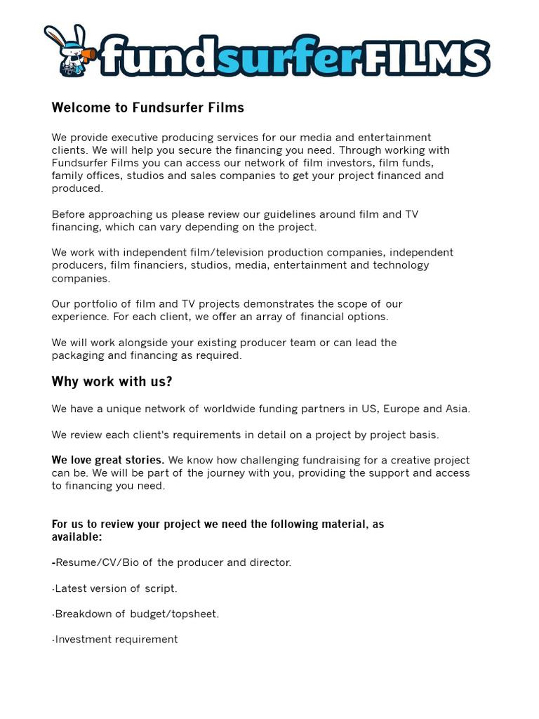 Fundsurfer Films Services | PDF | Economies | Investing