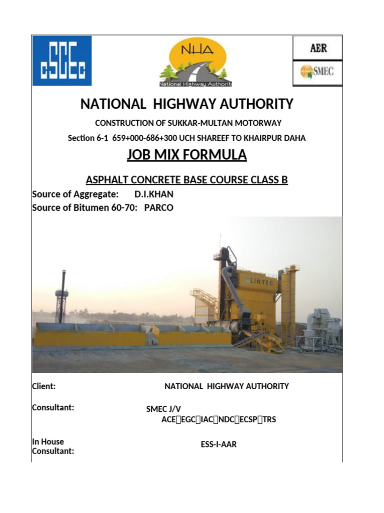 Copy of Asphalt Concrete Base Course Mix Design - Class-B(1) | PDF ...