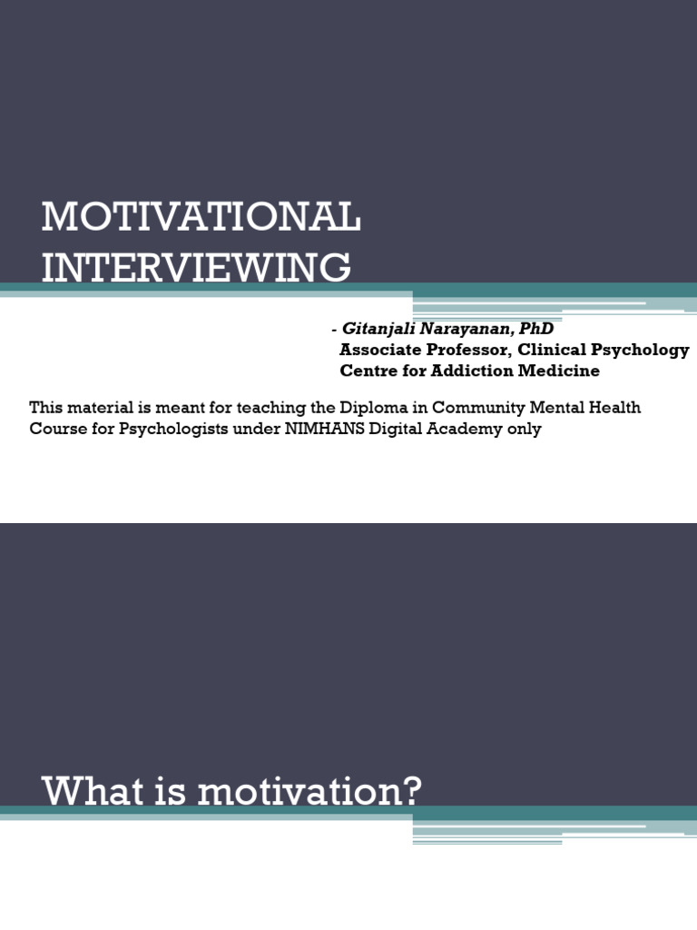 Motivational Interviewing | PDF | Mental Health | Cognition