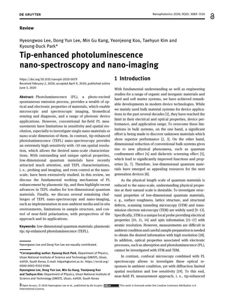 2020 - Lee Et Al. - Tip-Enhanced Photoluminescence Nano-Spectroscopy ...