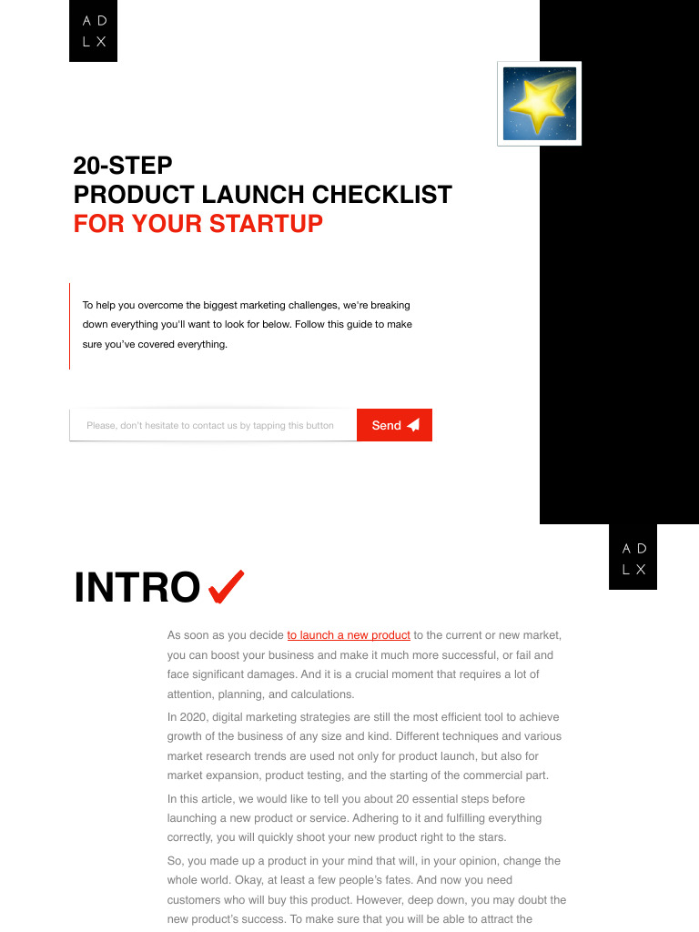 Free 20 Step Product Launch Checklist For Your Startup by Adloonix ...