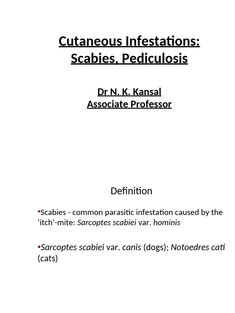 Scabies and Pediculosis Overview Guide | PDF