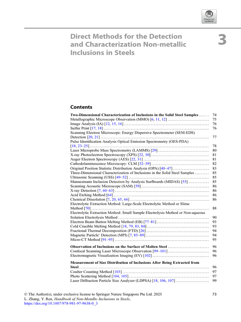 Direct Method Sfor The Detection of Non Metallic Inclusion | PDF | X ...