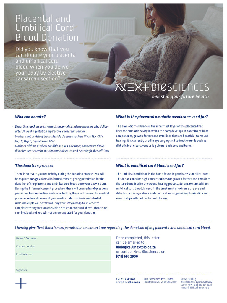 Placenta Donation Letter | PDF | Placenta | Medicine