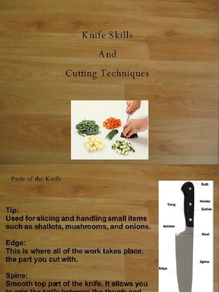 Knife Skills and Cutting Techniques | PDF