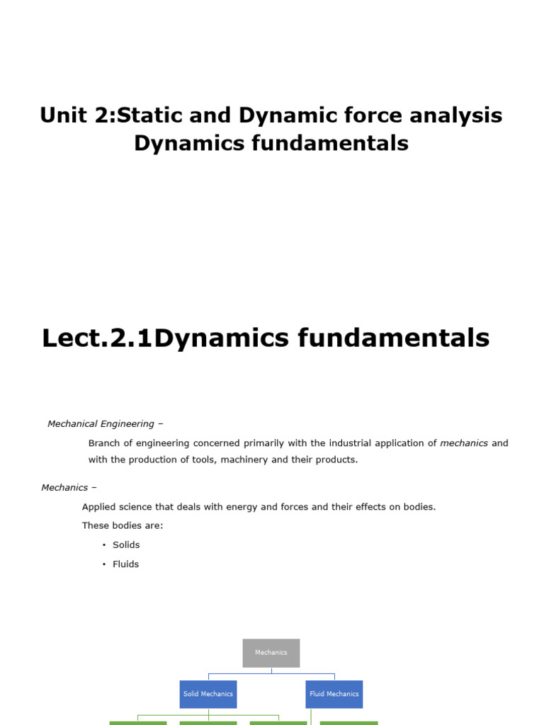 Static vs Dynamic Force Analysis | PDF | Classical Mechanics | Force