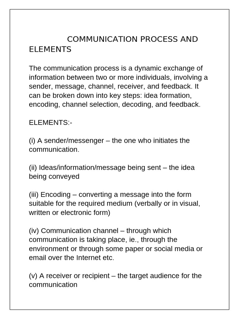 Idea Formation in Communication Process | PDF