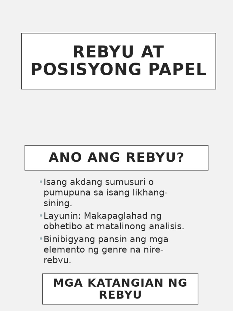 M6-Rebyu at Posisyong Papel | PDF