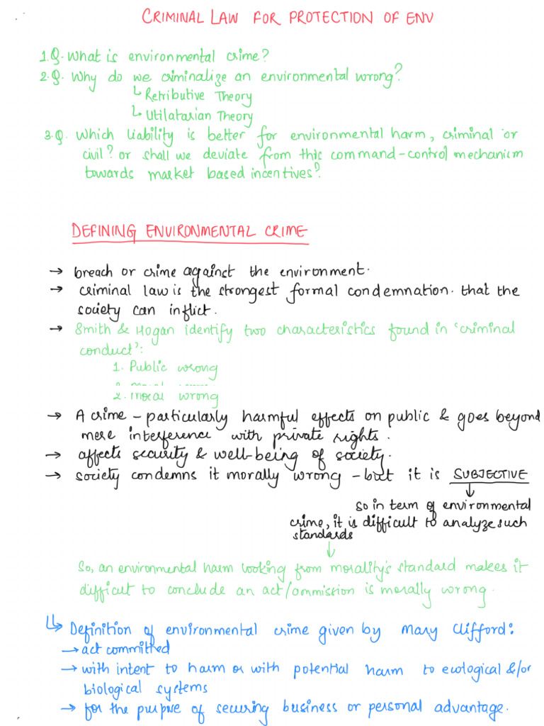 Criminal Law For Protection of Env | PDF