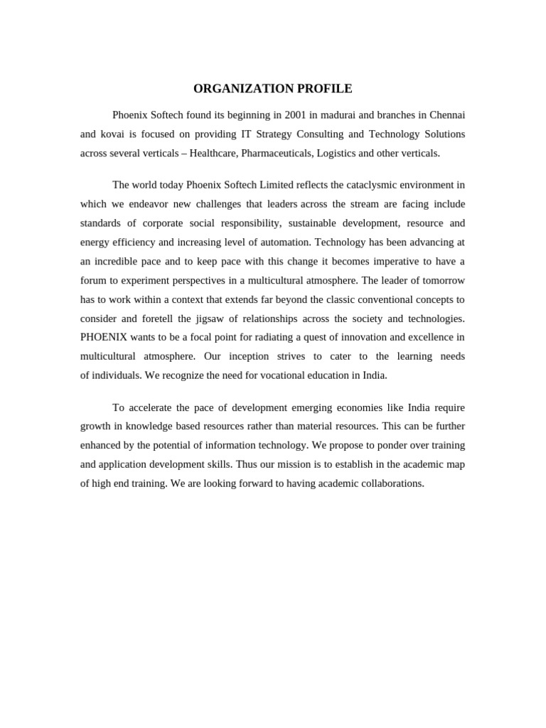 Phoenix Profile | PDF