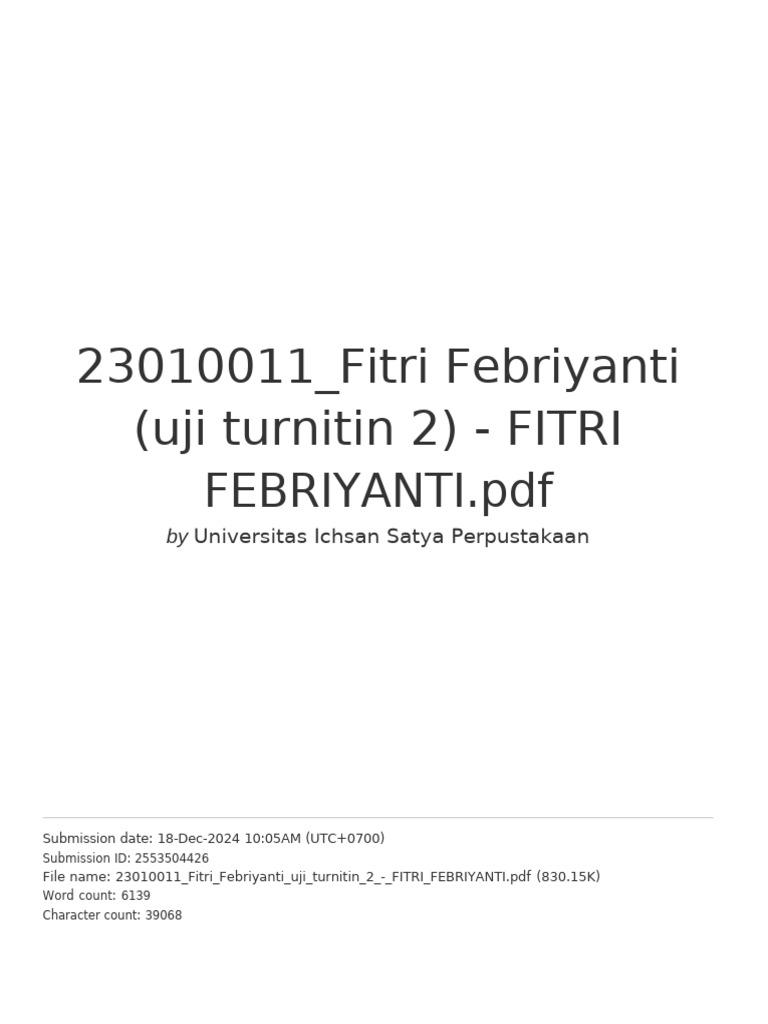 Fitri Febriyanti (Uji Turnitin 2) - FITRI FEBRIYANTI PDF | PDF