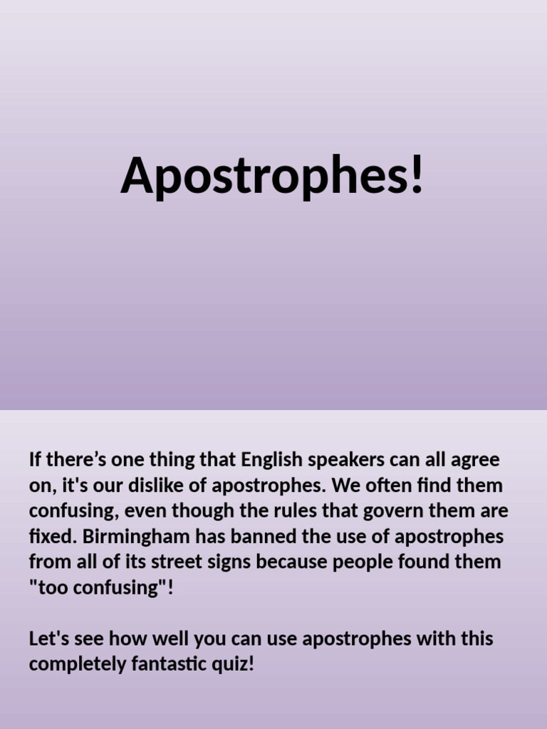 Apostrophes | PDF