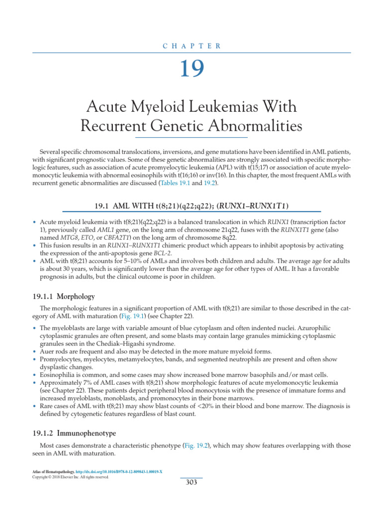 Atlas Hematopathology AML With Recurrent Genetic Abnormalities | PDF ...