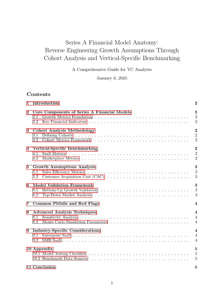 Series A Financial Model | PDF | Benchmarking | Sensitivity Analysis