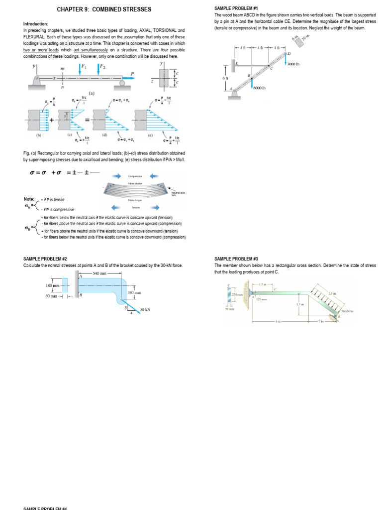 Combined Stresses in Structural Analysis | PDF | Beam (Structure ...