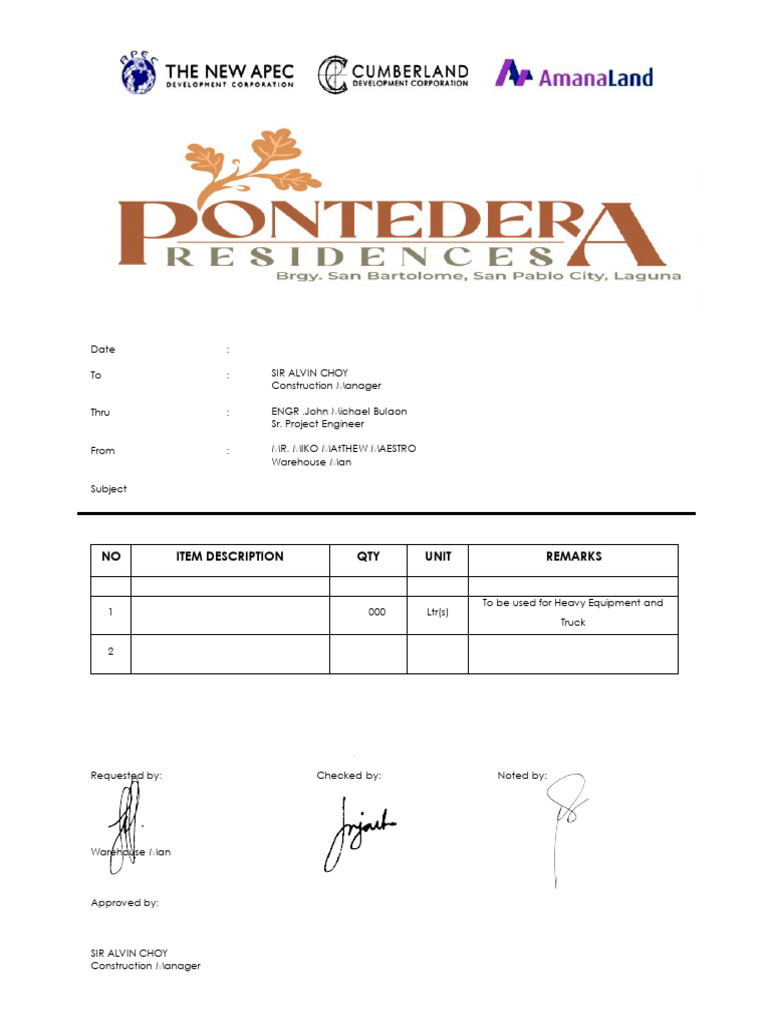 PRS Diesel Request 052625 | PDF
