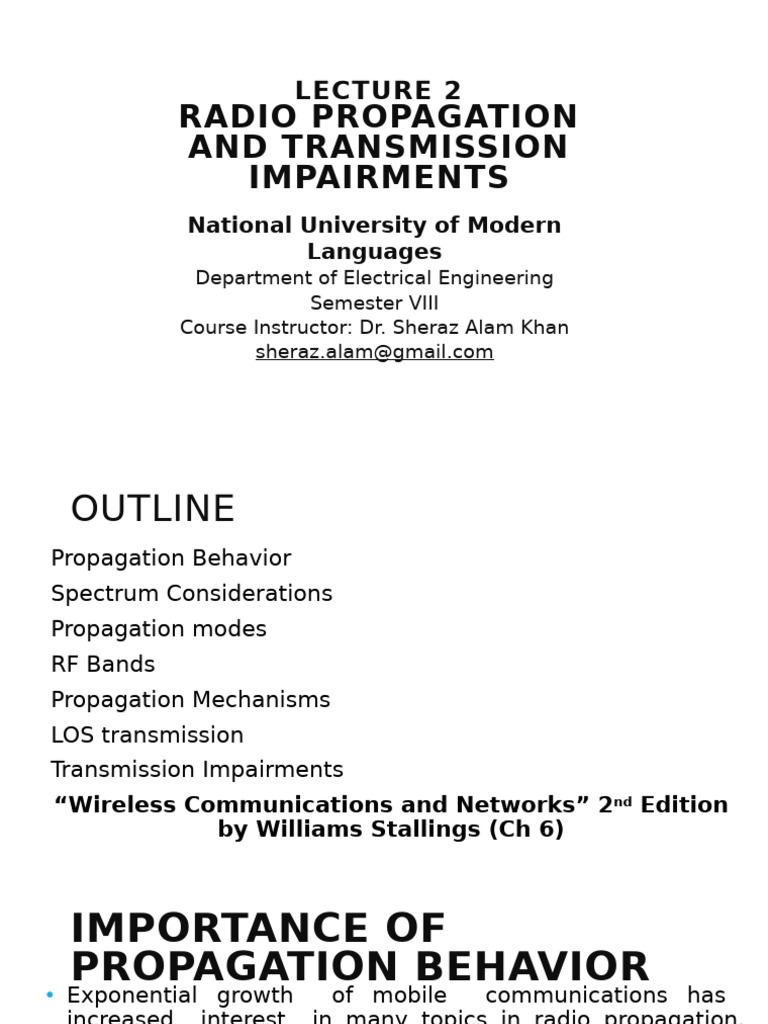 Lec 2 - Radio Propagation and Transmisson Impairments | PDF | Radio ...