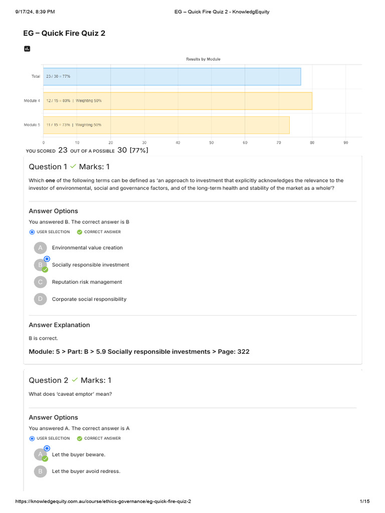 Quick Fire Quiz 2 Results: Day 532 | PDF | Corporate Social ...