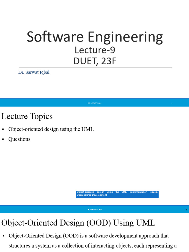 Lecture-9 OO Design Using UML (19!03!2025) | PDF | Class (Computer Programming) | Inheritance ...