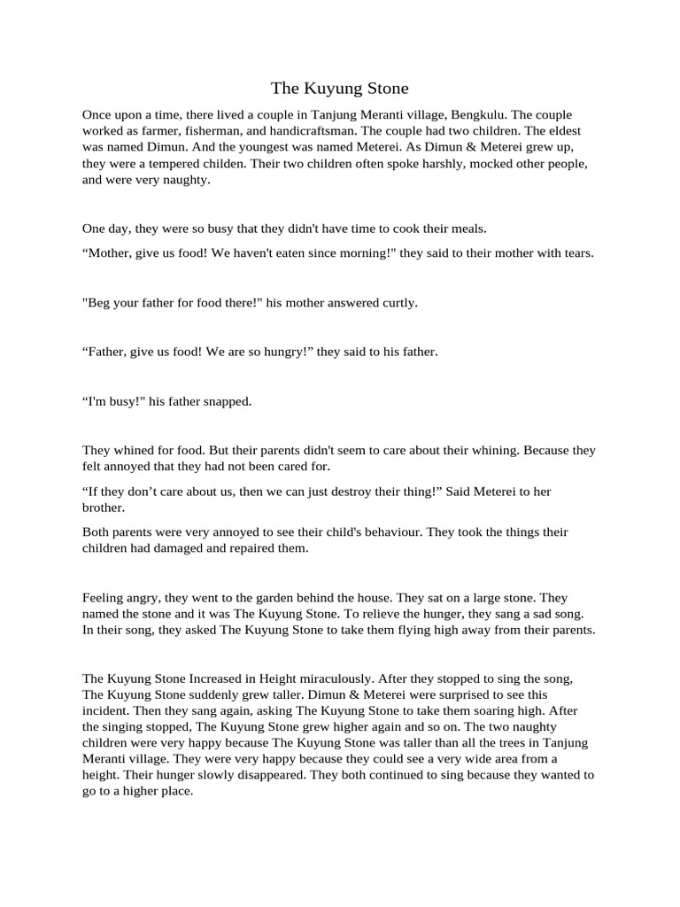 The Kuyung Stone From Rejang Lebong People | PDF